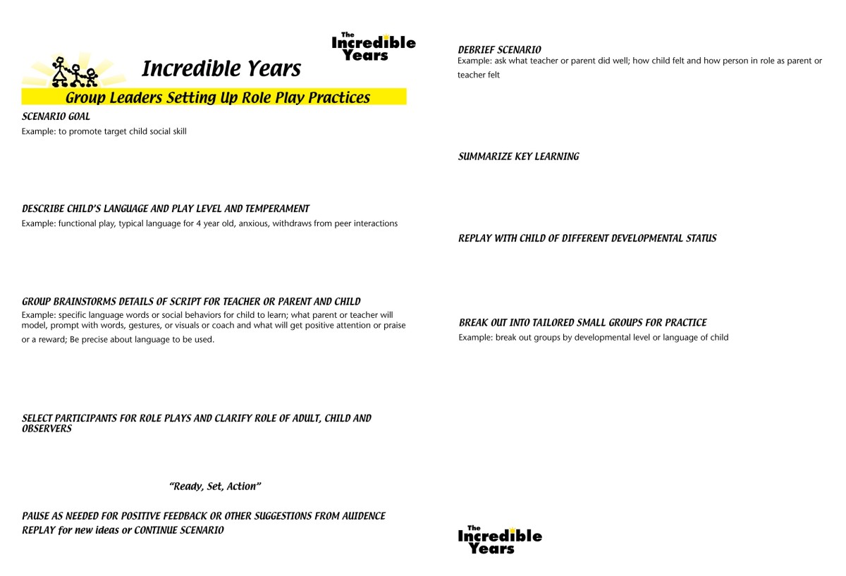Role-Play Tips for Group Leaders | The Incredible Years® Blog