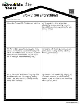 Tailoring 'How I Am Incredible!' Handout | The Incredible Years® Blog